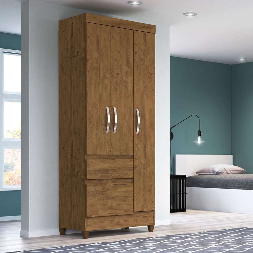 Guarda Roupa Solteiro Moval Cairo 3 Portas 2 Gavetas | Solar Magazine ...